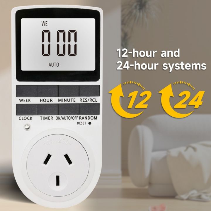 Cerhot AU Plug Timer switch Timer Socket Programmer 7 Day 12/24 Hours Kitchen Digital Socket ...