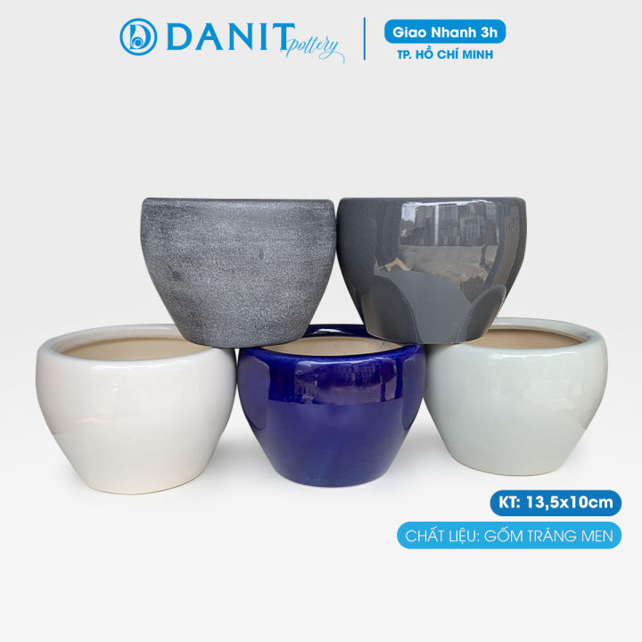 [Gốm xuất khẩu] Chậu gốm trồng cây, chậu gốm mini 13cm trồng sen đá ...