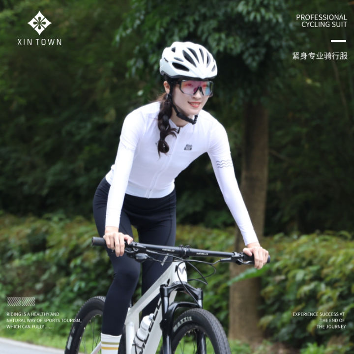 Xtgo ชุดขี่จักรยาน ruixu แบบใหม่แขนยาวสำหรับผู้หญิงจักรยานบนถนนระบาย ...