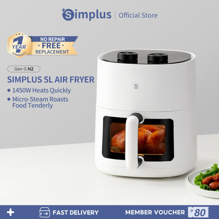 Simplus Air Fryer 5L Large Capacity Multifunction Fryer 1300W Non-stick ...