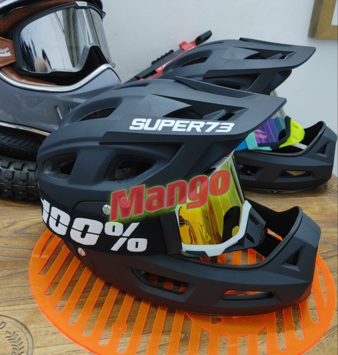 Super73 Full Face Bicycle Helmet Men's Mountain Bike Riding Downhill ...
