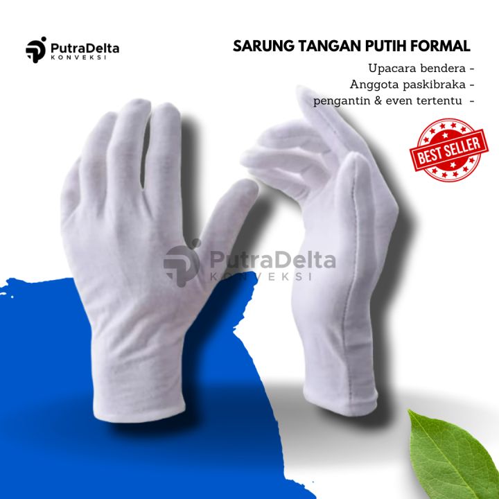 SARUNG TANGAN PASKIBRA PUTIH, SARUNG TANGAN KAIN PUTIH POLOS, SARUNG ...