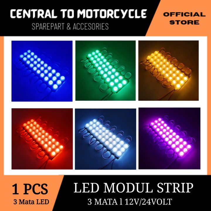 Lampu LED STRIP MODUL 3 MATA 12V & 24V Universal | Lazada Indonesia