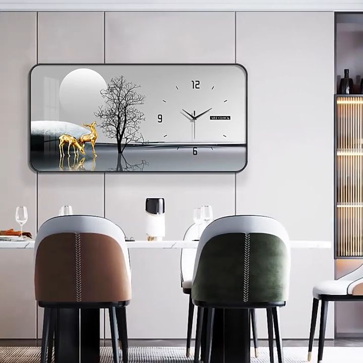 Modern living room mural clock hallway aisle clock painting dining room ...