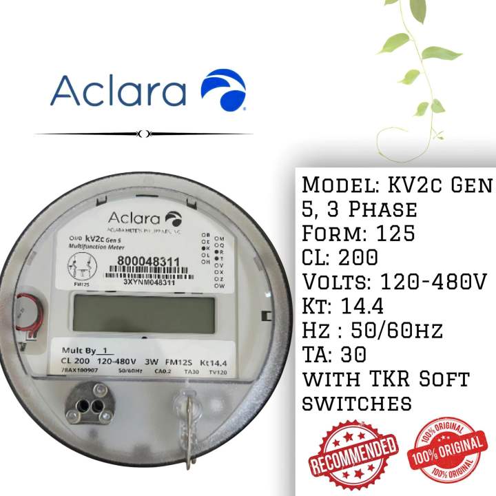 Aclara /GE kV2c Form 12S Class 200, 3 Phase , 3wire ( delta) 120 ...