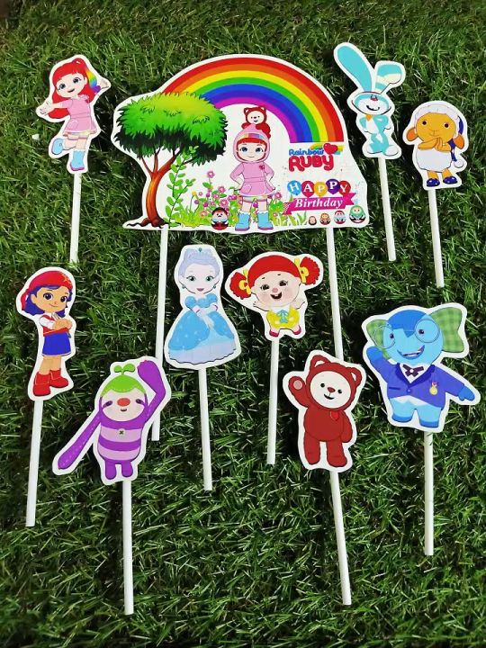 Topper Cake Ruby Rainbow Happy Birthday | Lazada Indonesia