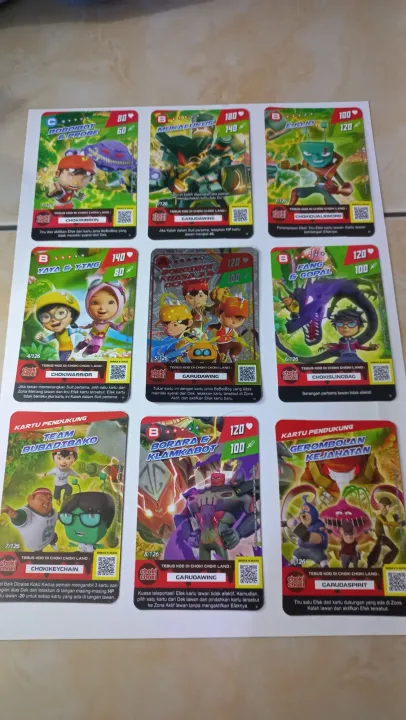 Poster Monsta Galaxy Card Timeline BoBoiBoy Kecil (berisi 9 kartu ...