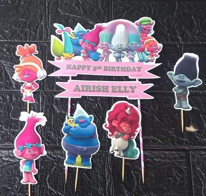 TROLLS PERSONALIZE CAKE TOPPER SET | Lazada PH