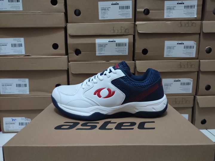 Sepatu Astec ISAAC Badminton - White/Navy | Lazada Indonesia