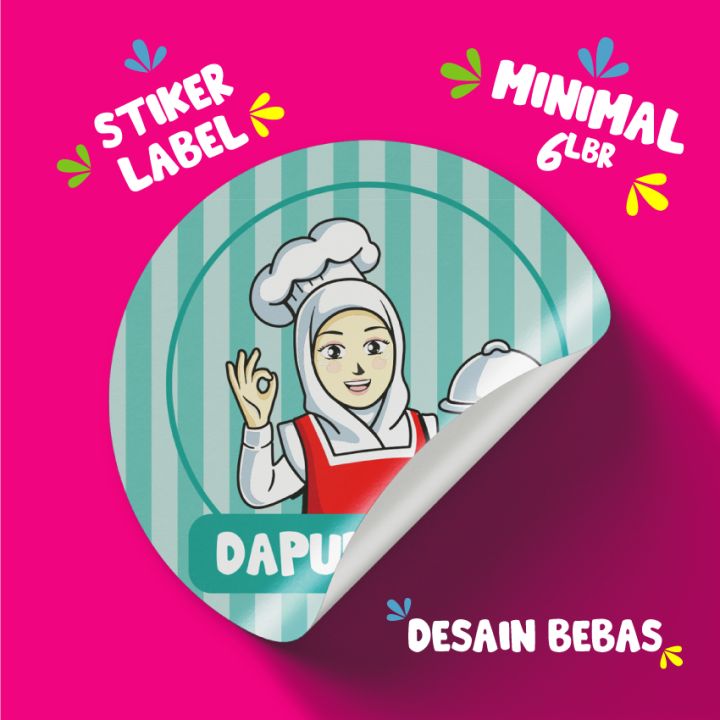 Stiker Label Makanan 200 pcs Ukuran 5CM Bisa Custom Logo Stiker Usaha ...