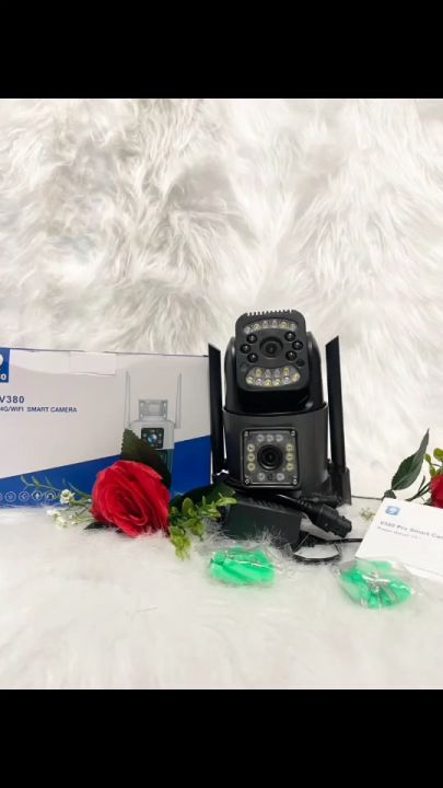 พร้อมส่ง V380 Pro WIFI Camera 8MP 4K 39LED Dual Lens Zoom10X Outdoor ...