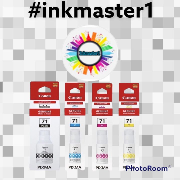 Canon GI-71 Ink Bottle (Black, Cyan, Magenta, Yellow) compatible Canon ...