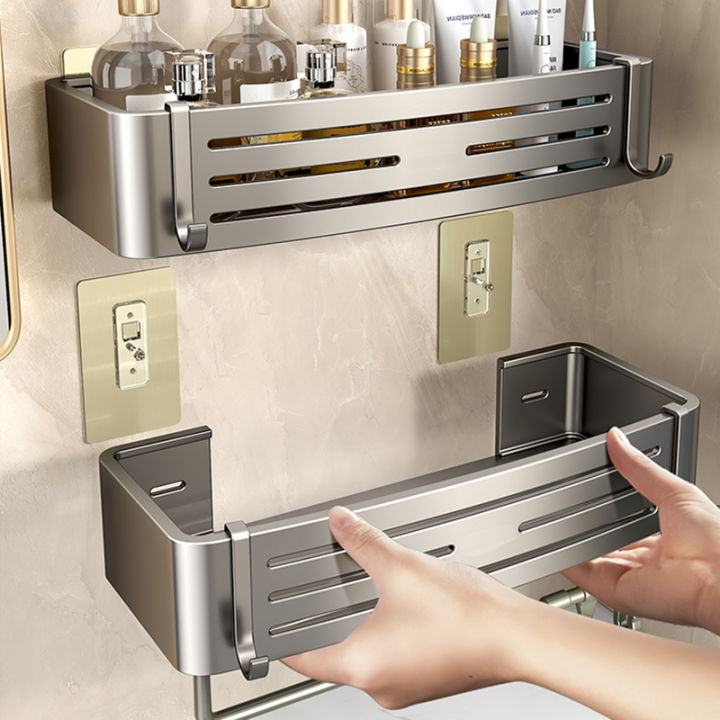 Kệ Nhà Tắm Gắn Tường Bằng Nhôm, Thiết Kế Không Cần Khoan, Giá Để Đồ Tắm ...