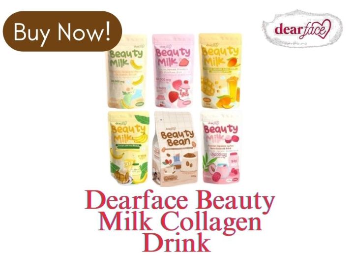 Dear Face Collagen Drink Beauty Milk, Melon, Strawberry, Mango, Lychee ...