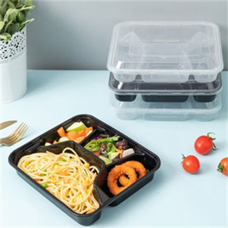 10pcs 3D Edible level Thicken Disposable Bento Box 4 division/grid with ...