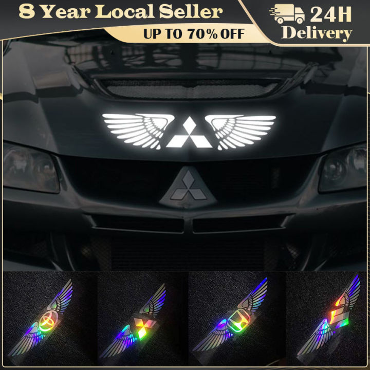 Wing Logo High Reflective/Laser Car Sticker Reflective Colorful Angel ...