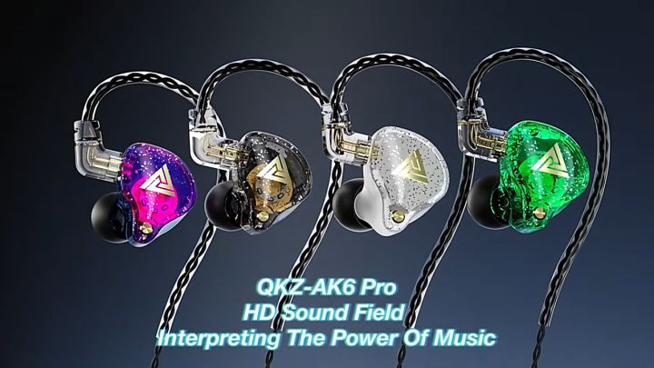 Qkz Ak6 Pro 1dd Dynamic Wire Earphones Hi-Fi Bass Earbuds In-Ear ...