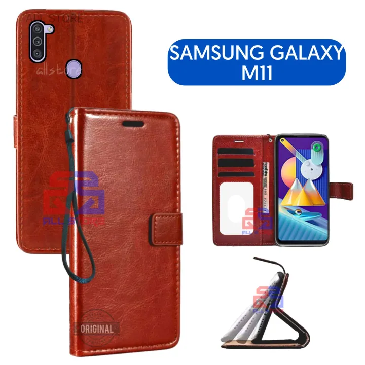 SAMSUNG GALAXY M11 FLIP CASE CASING DOMPET KULIT HP BUKA TUTUP | Lazada ...