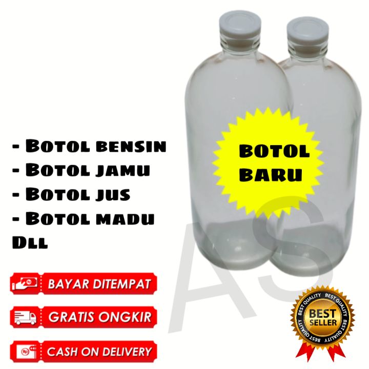 BARU BOTOL KACA 1 LITER DILENGKAPI TUTUP | Lazada Indonesia