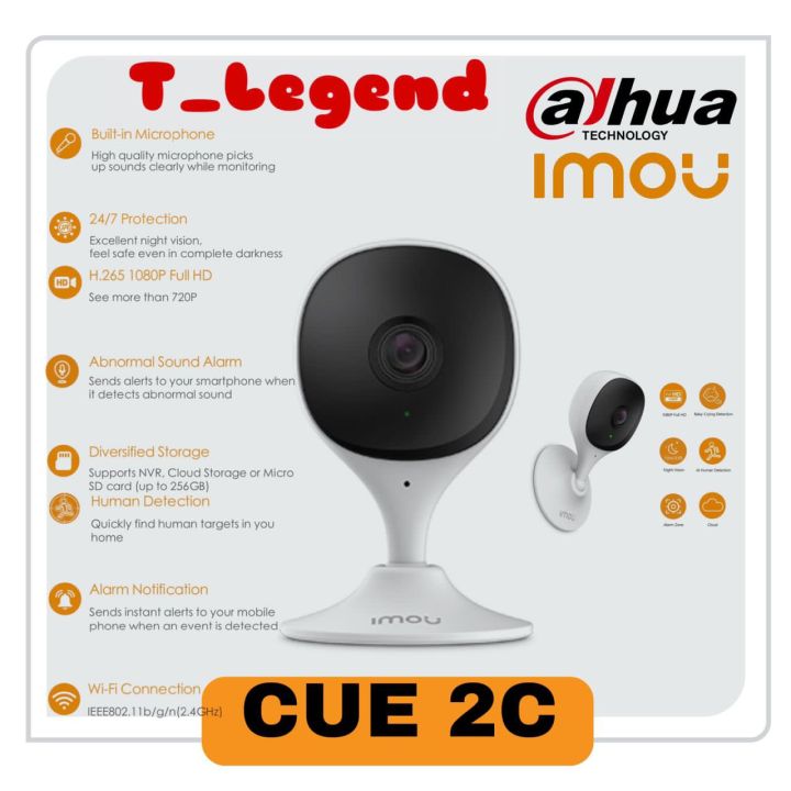 Dahua IMOU Cue 2C-1080P HD,CCTV 32/64/128/256GB, Wi-Fi Indoor,Built-in ...