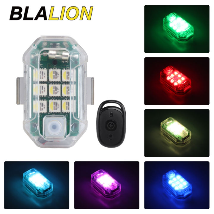 BLALION LED Strobe Light Motorcycle Flashing Light USB Charging Vibration Sensing Wireless ...
