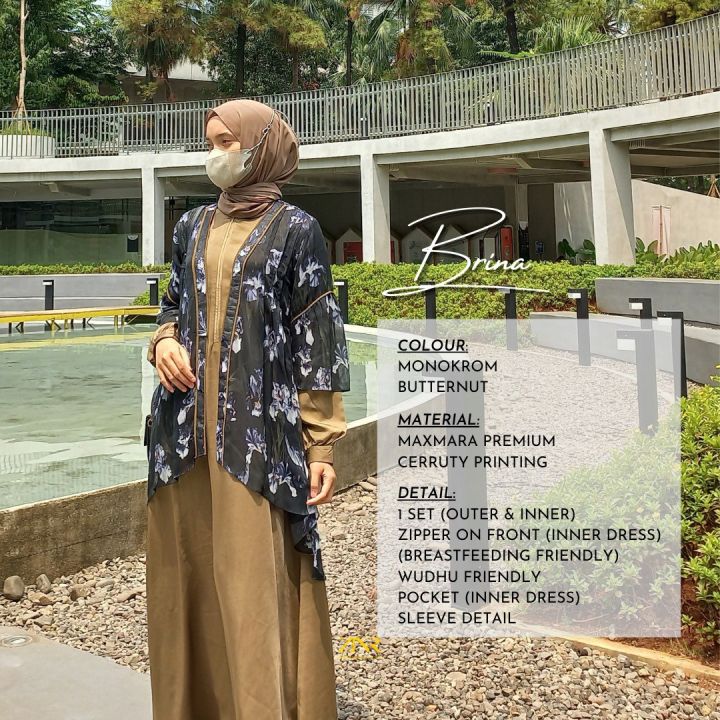 Brina Series by ZNR Muslimah | Gamis Outer Wanita Premium | Lazada ...