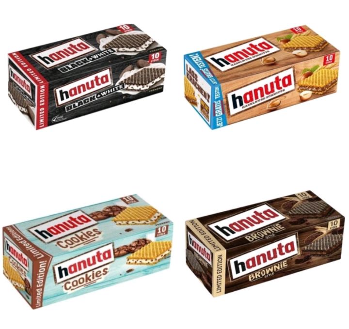 Ferrero Hanuta Cream Waffer เวเฟอร์กรอบสอดไส้ครีม มีให้เลือก4รสชาติ 1 ...