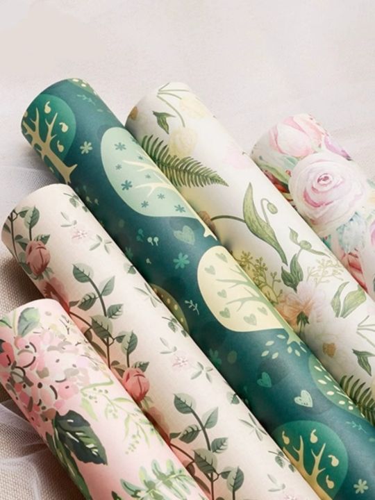 Large Size Handmade Floral Gift Wrapping Paper Birthday Present ...