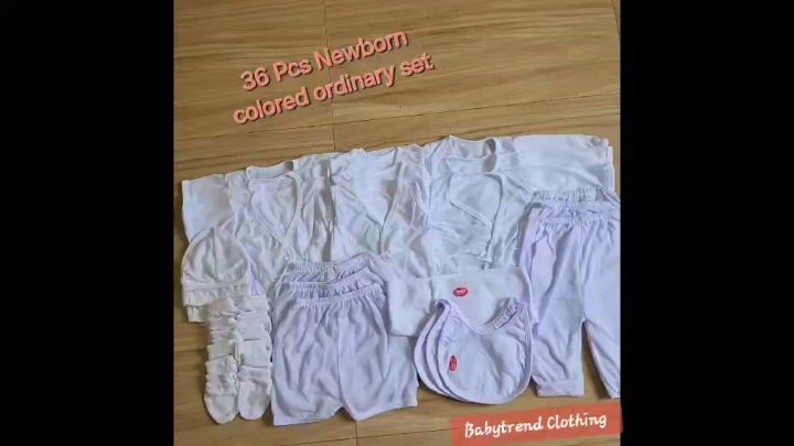 36 pcs NEWBORN COLORED ORDINARY COTTON BARU BARUAN TIE-SIDE SET | Lazada PH