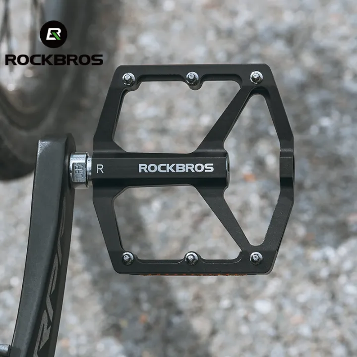 ROCKBROS Reflective Bike Pedal Sealed Bearing MTB Flat Pedal Widen ...