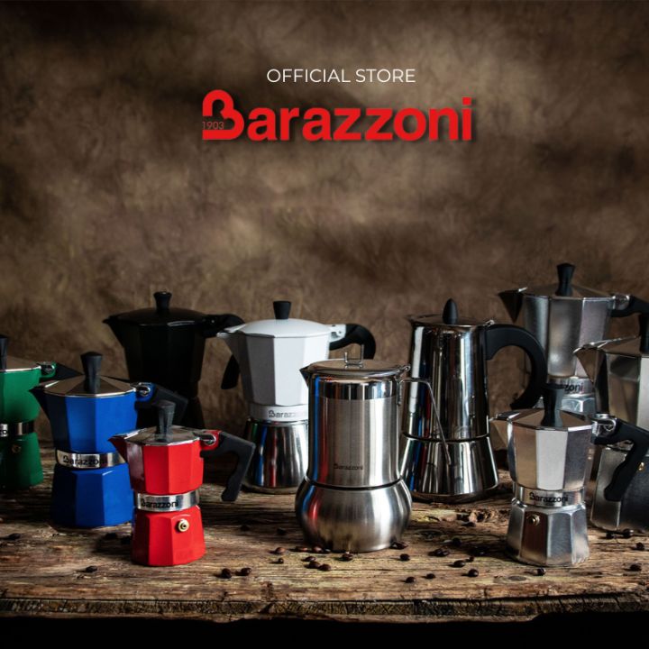 Barazzoni Stovetop Direct Flame Espresso Coffee Pot/Maker, Red, Green ...