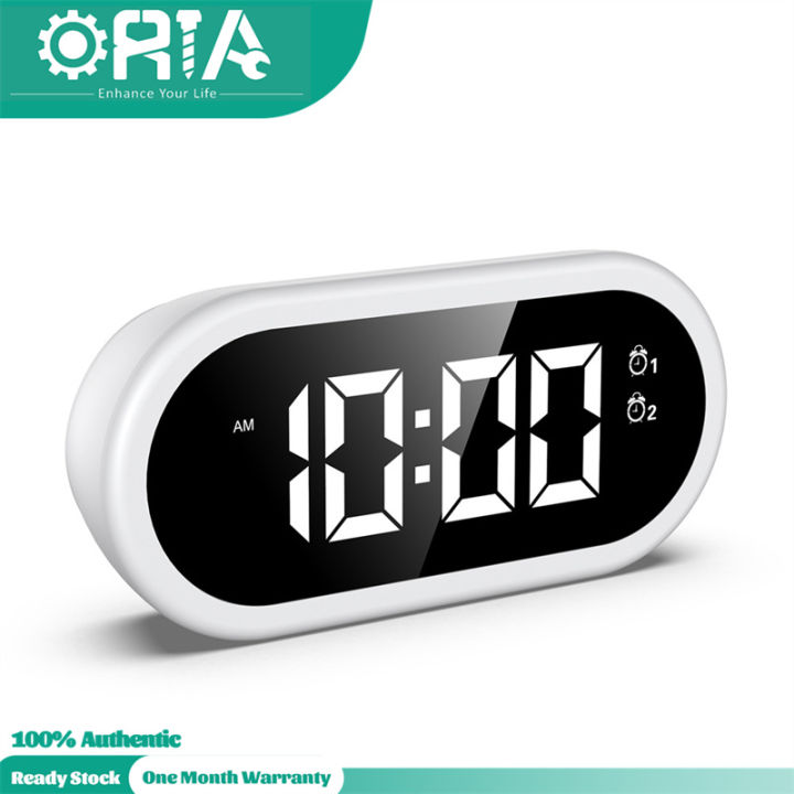 ORIA LED Digital Alarm Clock 5 Inch Voice Control Music Alarm Clock ...