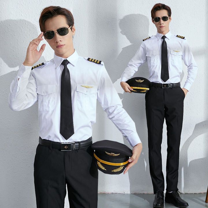 Business Casual White Collar Shirt Men's Slim Fit Long Sleeve Neutral ...
