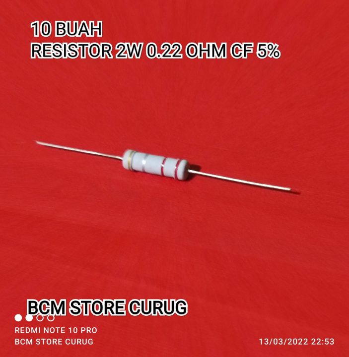 10 BUAH RESISTOR 2W 2 WATT 0.22 OHM CF 5% | Lazada Indonesia