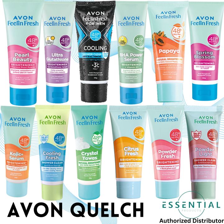 AVON Feelin' Fresh Shower Clean Quelch Deodorant Creams 55g | Lazada PH
