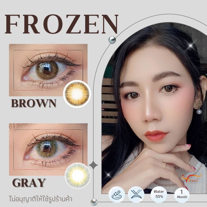 คอนแทคเลนส์ Frozen : Gray - Brown / ยี่ห้อ Beautylens ( ค่าสายตาปกติ ...