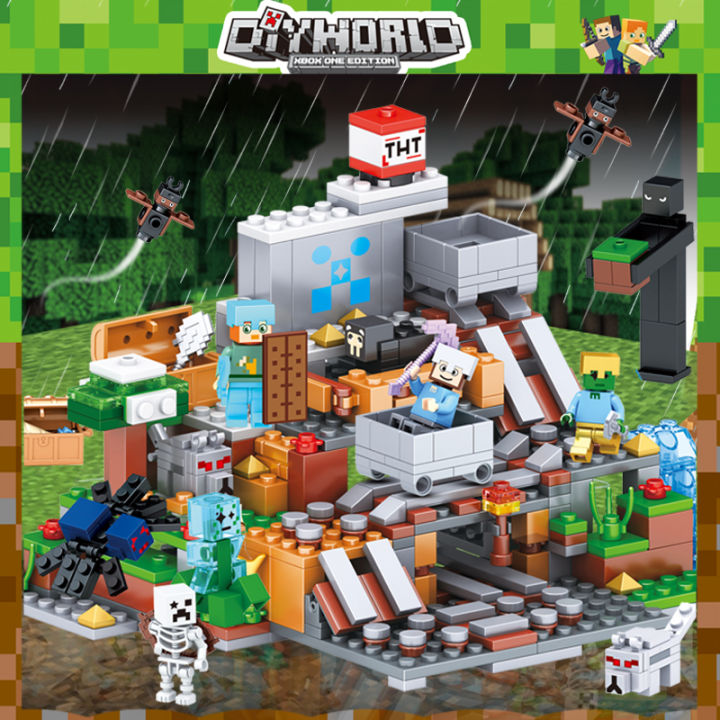 Building Blocks Minecraft Village Figure Minifigures My World Set ...
