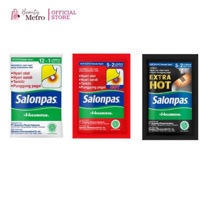 Salonpas Hisamitsu Pain Relief Patch Menthol Plaster Made in Indonesia ...