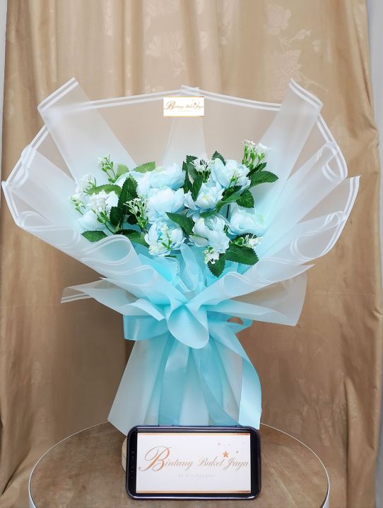 Buket bunga premium warna biru | Lazada Indonesia