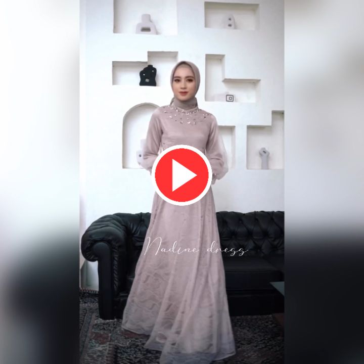 GAMIS NADINE DRESS PREMIUM GAUN SUPER MEWAH GAMIS WISUDA GAMIS BRUKAT MUSLIM GAMIS PESTA ...