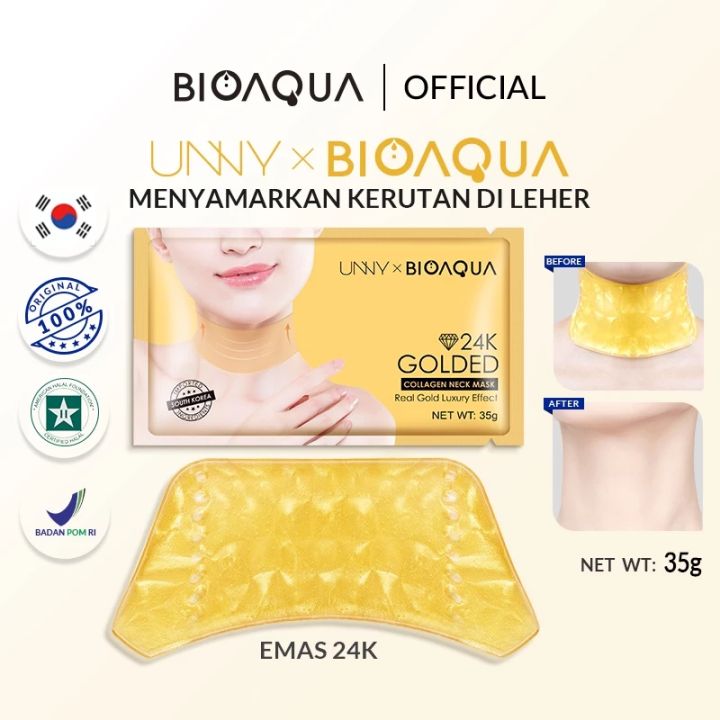 BIOAQUA 24K Gold Collagen Neck Mask menyamarkan kerutan | Lazada Indonesia