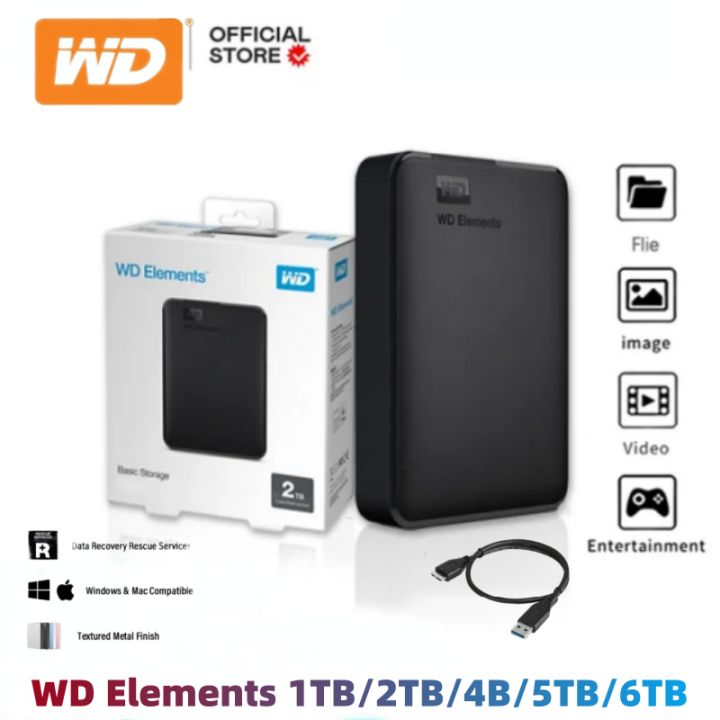 WD Elements Portable Hard Drive 1TB 2TB 4TB/5TB/6TB| USB 3.0 External ...