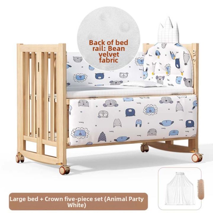 AILIQI | Foldable Multi-functional Natural Wood Baby Crib | Lazada PH