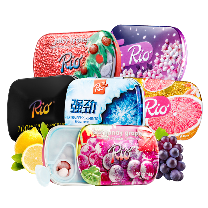 RIO Mint Sugar-Free Candy Iron Box Freshens Breath Kissing Candy ...