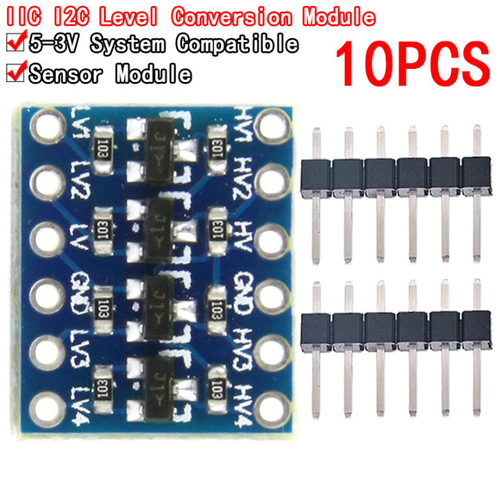 10pcs 4 channel IIC I2C Logic Level Converter Bi-Directional Module 5V to 3.3V | Lazada PH