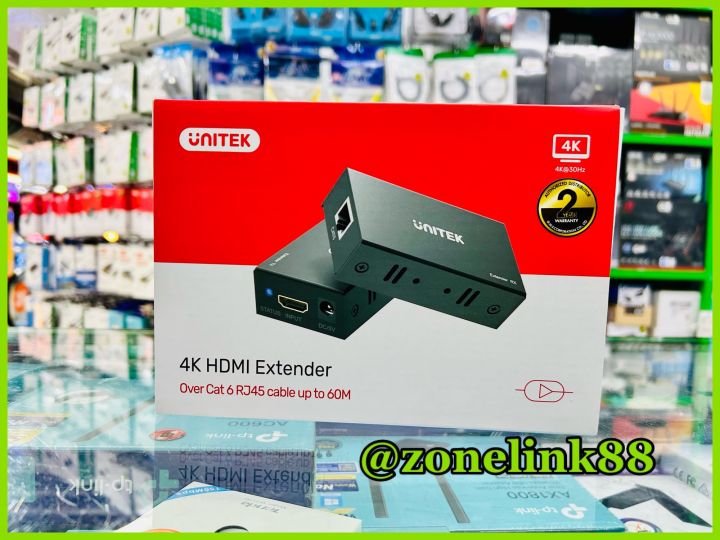 Unitek V100A 4K HDMI Extender Over Cat6 RJ45 Cable up to 60m. | Lazada ...