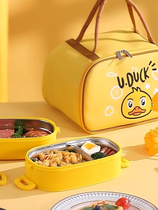 Hộp Cơm Giữ Nhiệt 2 Tầng 3 Tầng Inox 304 Vịt U-DUCK Phong Cách Nhật Bản Cao Cấp Chống Tràn (JA ...