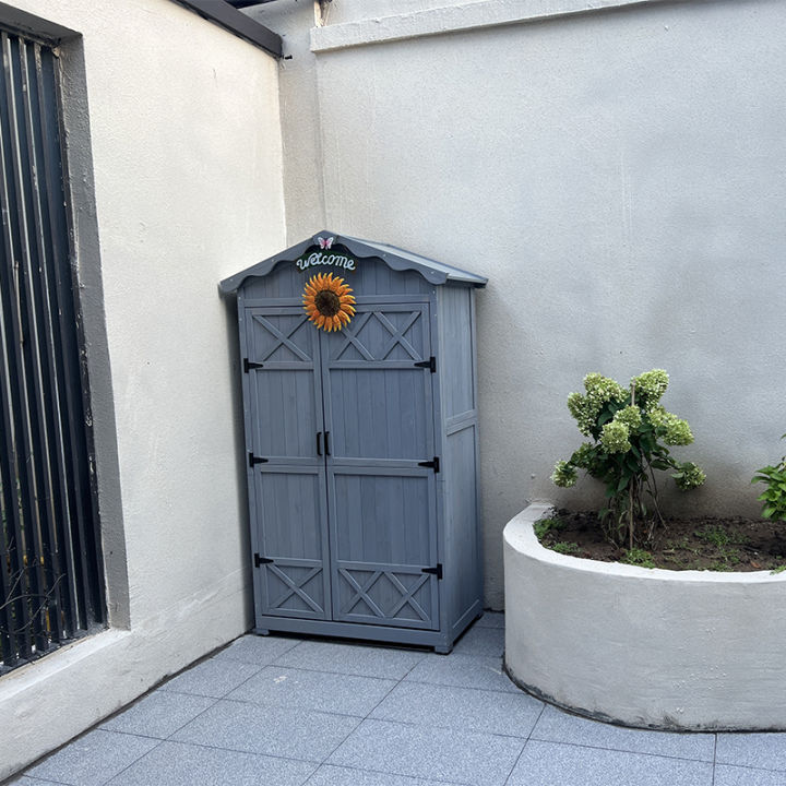 Outdoor Storage Cabinet Balcony Locker Courtyard Waterproof and Sun ...