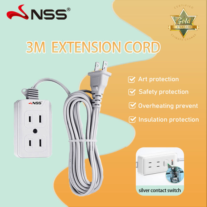 Nss outlet extension wire with socket heavyduty 2 gang outlet extension ...