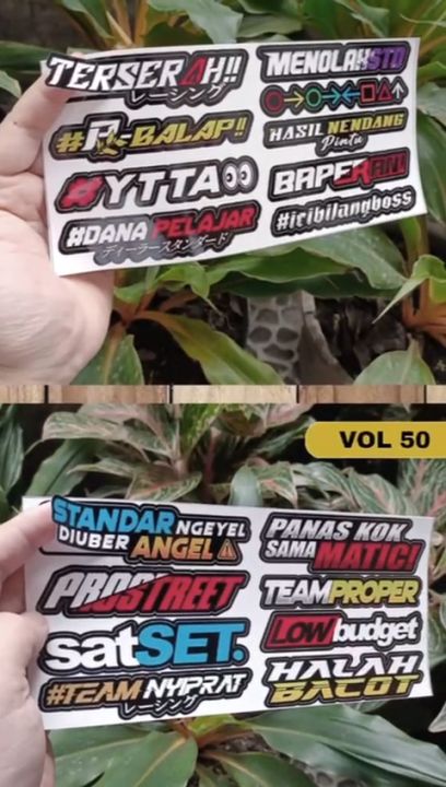 Stiker Racing Pack Print Cut Viral Paket Hemat Isi 6 Lembar | Lazada ...
